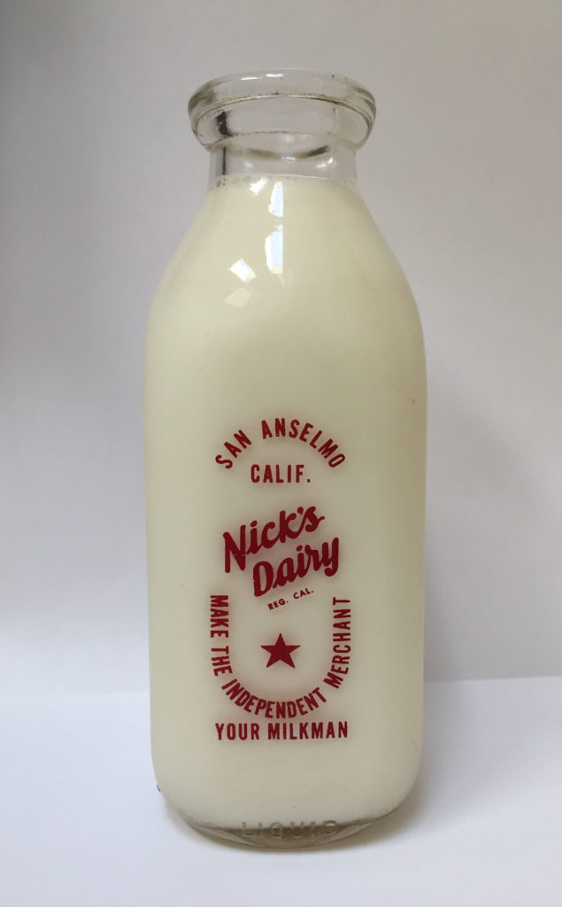Nick's Dairy Milk Bottle - San Anselmo Historical Museum